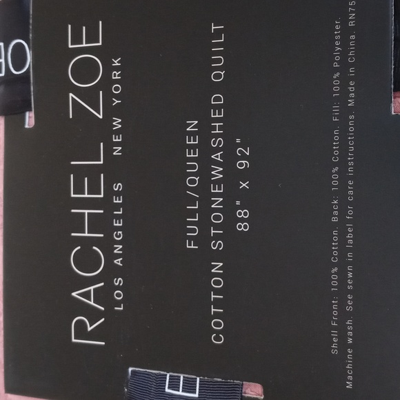 Rachel Zoe | Bedding | Rachel Zoe Full Queen Cotton Stonewashed Quilt ...